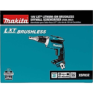 Makita XSF03Z-R 18V LXT Cordless Lithium-Ion Brushless Drywall Screwdriver (Tool Only) (Renewed)