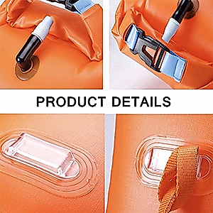 YESHIN 2 Pack 20L Waterproof Swim Bouy with Storage Space Inflatable Dry Bag Bright Color Swim Safety Float for Open Water Swimmers, Triathletes, Kayakers and Snorkelers with Swim Cap