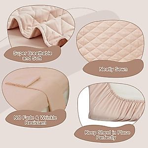 Wowelife Beige Toddler Bedding Set for Girls and Boys, Premium 4 Pieces Kids Bed in a Bag, Toddler Bed Sheet Set, Beige Toddler Bed Set, Super Soft and Comfortable for Toddler