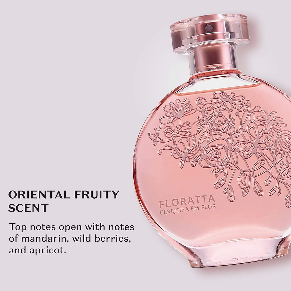 O Boticário Floratta Cherry Blossom Eau de Toilette, Long-Lasting, Fruity Floriental Fragrance Perfume for Women, 2.5 Ounce