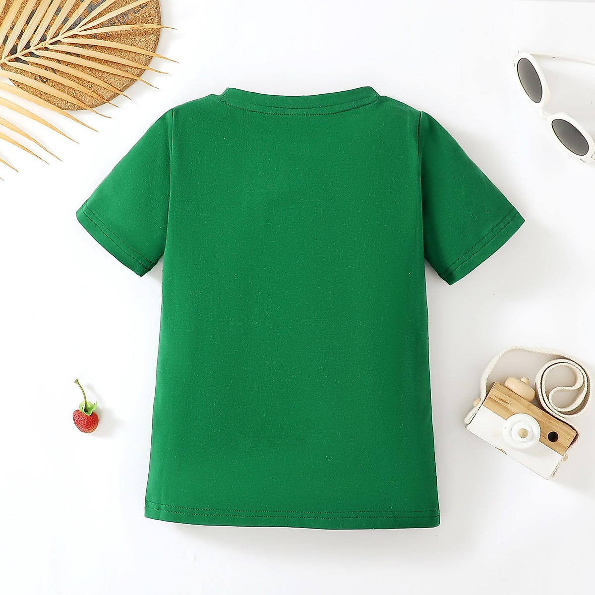 Magic Park 6M-7Y Baby Short Long Sleeve Tee Shirt Toddler T-Shirt Kids Solid Color Tops Boy Girl Casual Blouse (0046D-Green, 12-18 Months)