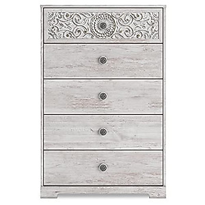 Signature Design by Ashley Paxberry Bohemian 5 Drawer Chest of Drawers, White