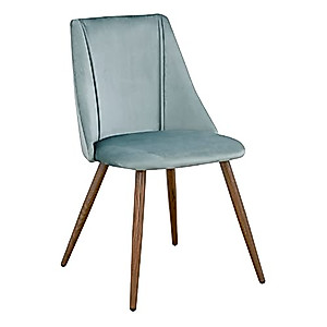 FurnitureR Dining Chair, Mid Century Side Chairs Large & Super Soft Velvet Seat Back Metal Legs for Kitchen, Dining Room, Bedroom, Living Room, Mint Green