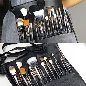 Hotrose 22 Pockets Professional Cosmetic Makeup Brush Bag with Artist Belt Strap for Women (Brush Not Included)