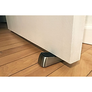 Shepherd Hardware 3314 Designer Satin Nickel Door Wedge with Non-Skid Rubber Base Grip