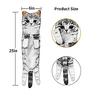Cat Funny Hand Towels for Kitchen and Bathroom, High Absorbency Hand Towels Cute Decorative Cat Decor Hanging Washcloths Face Towels, Not Easy to Deformation, for Cat Lovers(Tabby cat)