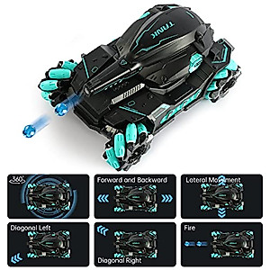 RC Tank That Shoots BBS, Nerf Tank Toy Kids Gift, RC-Remote-Control-Tank-Toy for 8 Year Old Boy Toys, Hand Controlled RC Car with Water Bullet, Nerf Robot Hand Remote Control Car for Boys Age 8-12