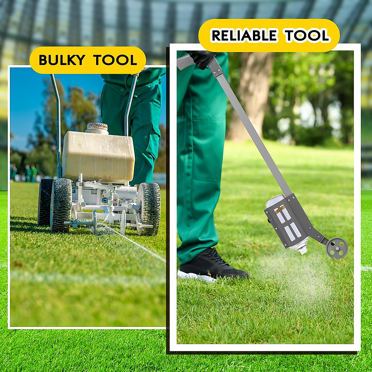 Zonon 1 Piece Industrial Wheeled Marking Wand for Line Paint Stripe Ground Marking Spray Paint Wand for Survey Painting Spray Stick Line Marking Applicator, Side Push, Grey