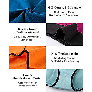 ASIMOON Plus Size Underwear for women High Waisted Stretch Briefs Soft Pregnant Ladies Panties Underpants Multipack M