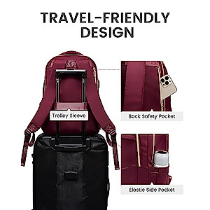 LOVEVOOK Laptop Backpack for Women, Slim Business Laptops Bag with Separate Computer Compartment Stylish Daypack for College Work Travel, Fits 15.6" Laptop