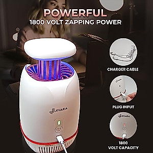 JIVARA's Professional Electric Bug Zapper Indoor | Powerful 1800V, Outdoor Mosquito Zapper, Waterproof Outdoor Fly Zapper, Insect Trap, Mosquito Killer for Patio | 1/2 Acre Coverage Mosquito Trap