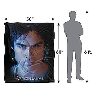 Vampire Diaries Damon Eyes Officially Licensed Silky Touch Super Soft Throw Blanket 50" x 60"
