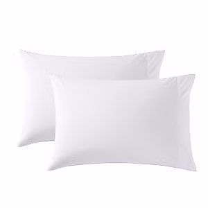 Nautica - Standard Pillowcase Set, Cotton Percale Bedding, Casual Home Decor (Solid White, 2 Piece)