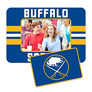 Rico Industries NHL Hockey Buffalo Sabres Stripes Magnetic Picture Frame (5"x6.75") & Magnet Combo Set - Home Décor - Regrigerator, Office, Kitchen