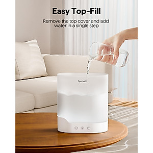 Sponvatt Humidifiers for Bedroom Home,2.5L Top Fill Cool Mist Air Humidifier for Large Room Baby Nursery,Quiet Ultrasonic,With Oil Diffuser and Nightlight,for Plants,Office,Easy to Clean,Auto Shut-Off
