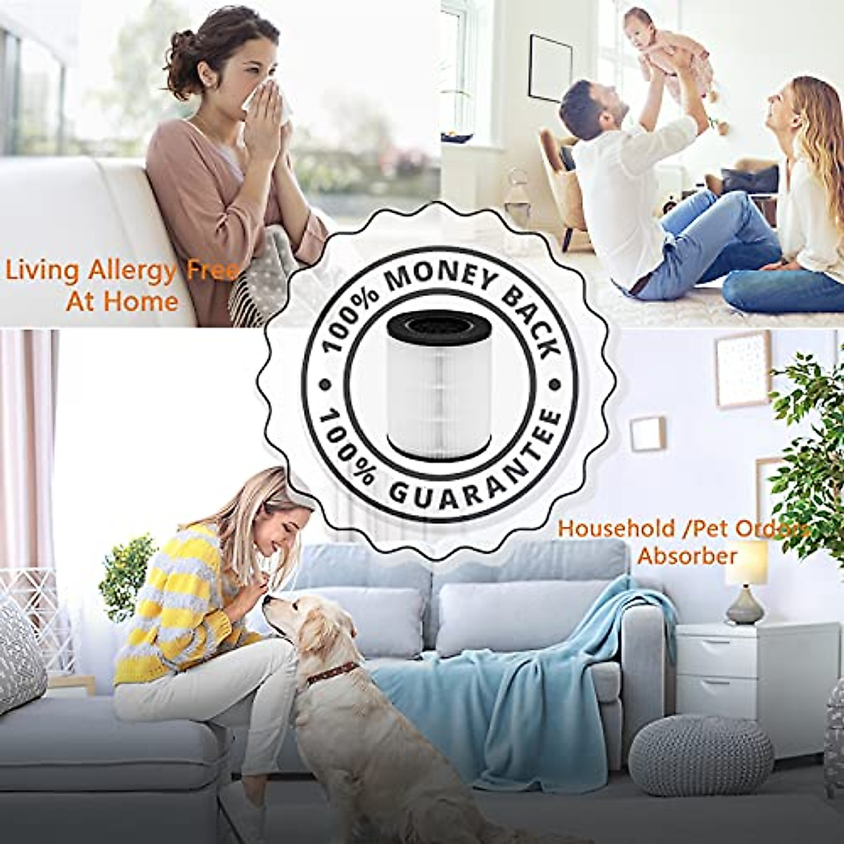 AP-T20 Replacement Filter Compatible with Homedics Air Purifier Model AP-T20, AP-T20WT, Part# AP-T20FL | 2-PACK White