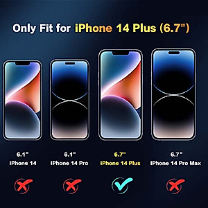 Totexil Screen Protectors for iPhone 14 Plus/13 Pro Max 6.7 inch, 3 Pack Ultra HD Screen Tempered Glass, Full Coverage, Scratch Resistant, 9H Hardness, Bubble Free, Easy Installation Tray,Case Friendly