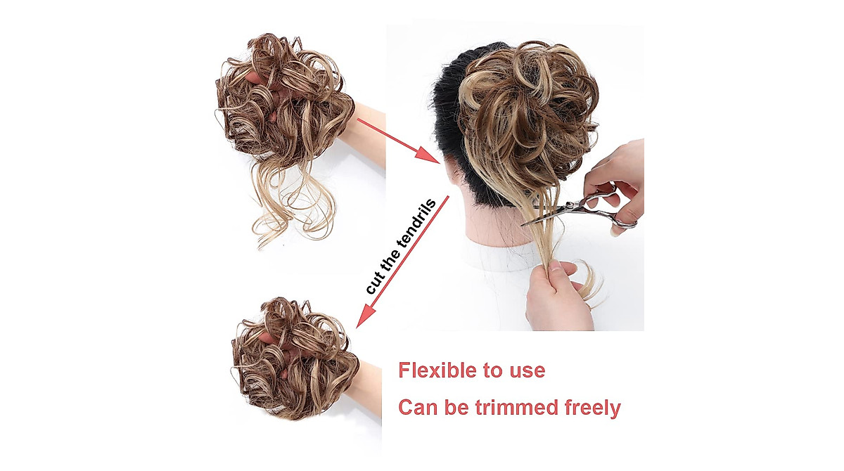 KETHBE Messy Bun Hair Piece for Women - Curly Updo Extensions