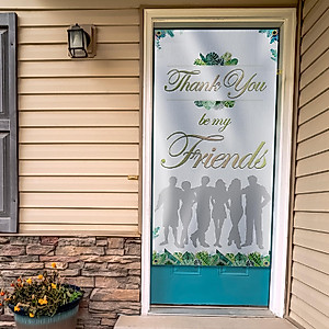 Thank You Be My Friend Door Banner Girls Party Door Cover Thank You Party Backdrop Friends Party Background for Birthday/Anniversary/Graduation/Engagement/Thanksgiving Day Party Decorations (White)
