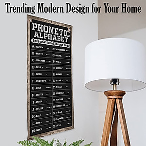 Phonetic Alphabet Morse Code - Educational Tool Wall Chart for Kids, Students and Adults, Military Alphabet Morse Code Chalkboard Style, 16x32 Canvas Wall Scroll Art Poster