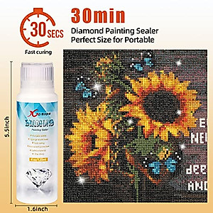 Xgunion Diamond Painting Sealer Diamond Painting Glue Sealer Permanent Hold & Shine Effect Diamond Painting Accessories Glue for 5D Diamond Painting, Jigsaw Puzzles and DIY Craft (4 OZ)