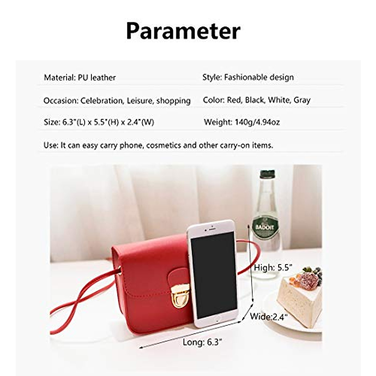 AMHDV Small Crossbody Bags for Kids and Girl (S3-white)