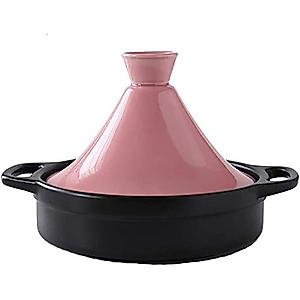 Casserole Dish ZYF 21Cm Tagine Pot for Cooking, Ceramic Tagine Pot, Tajine Cooking Pot Ceramic Pots for Cooking Stew Casserole Slow Cooker for Home Kitchen,Pink