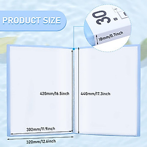 A3 Diamond Painting Storage Book for Diamond Painting Kits Diamond Art Storage Presentation Book Diamond Art Portfolio Folder with 30 Pocket Slevees Protectors(Blue)