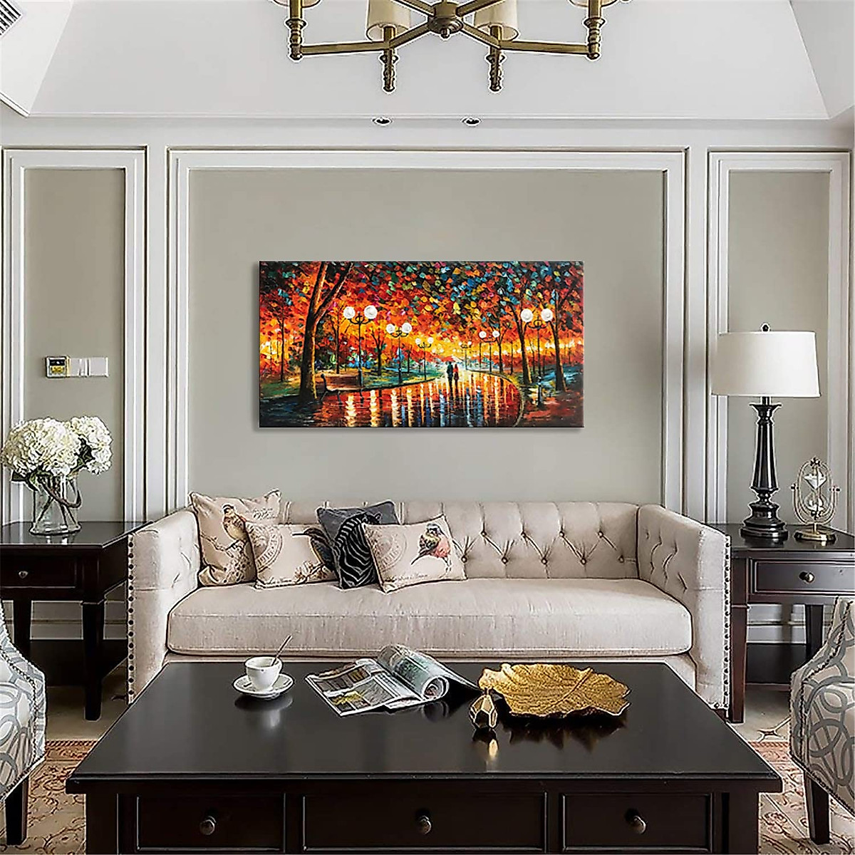 Alenoss Large Romantic Abstract Canvas Wall Art