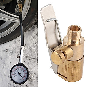 Tire Inflator Chuck, Brass Air Chuck Open,Tire Inflator Chuck Tyre Quick Inflation Clip Clamp Connector for Car Motorcycle with Valve