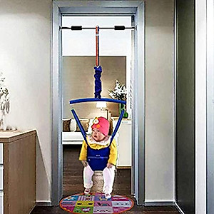 ZSQSM Baby Door Jumper Swing Door Frame Playful Baby Bouncer Portable Foldable Stand Scientific Saddle for Active Babies Baby Swing Hammock Seat Joyful Baby Exerciser, Pink