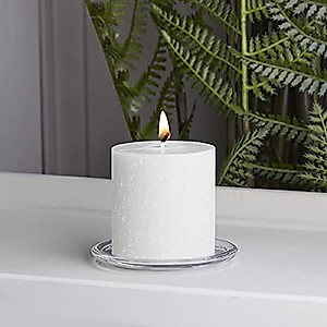 Root Candles Unscented Beeswax Enhanced Textured Timberline Pillar Candle, 3-Inch, White