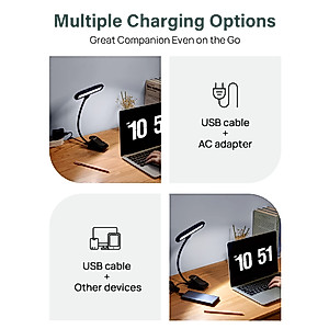 Kootek Music Stand Light, Eye Caring Clip-on Piano Light, 360° Flexible Neck Adjustable Brightness USB Rechargeable Light Lamp for Piano, Sheet Music, Book Reading