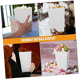 GETAJGHSD 36pcs Box Popcorn Boxes Bulk Paper White Popcorn Boxes Paper Popcorn Boxes Popcorn Buckets for Movie Night