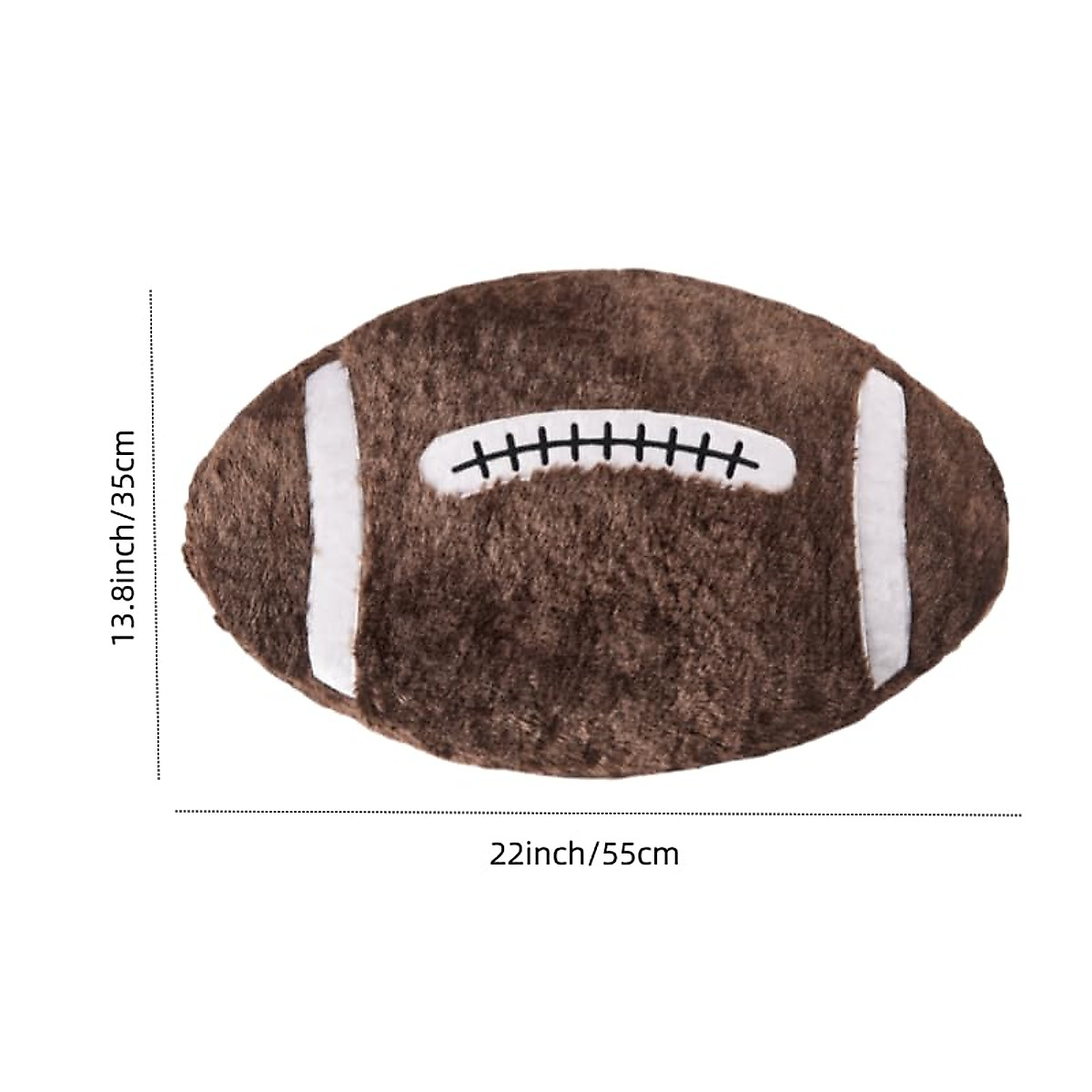 XIZHI 22" Rugby Plush Pillow Fluffy Durable Stuffed Football Throw Pillow Ball Sports,Ball Pillow Soft Durable Sports Toy Sofa Room Decoration Soft Sports Toy Gift (Brown)