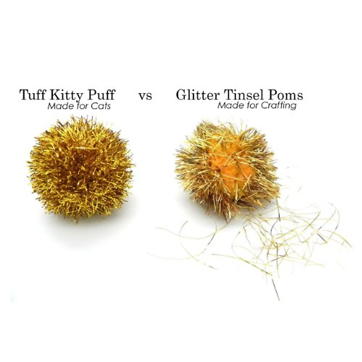 Tuff Kitty Puff Sparkle Ball Cat Toy - (1.5 inch) 12 Pak