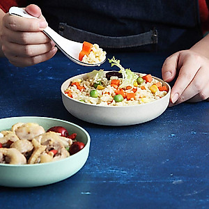 Betinyar 4 Pcs 14.3cm Lightweight Wheat Straw Plates, Unbreakable Dinner Plate, Anti-Fallen, Dishwasher Microwave Safe Plates (beige)