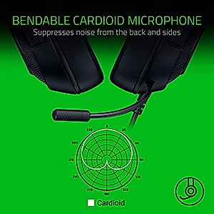 Razer Kraken X USB Ultralight Gaming Headset: 7.1 Surround Sound - Lightweight Frame - Green Logo Lighting - Integrated Audio Controls - Bendable Cardioid Microphone - for PC - Classic Black