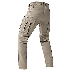FREE SOLDIER Men's Cargo Pants,Tactical Pants for Men Stretch,Durable Ripstop EDC Work Pants for Hiking (Khaki 34Wx32L)