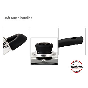 HUDSON Pots and pans Set Nonstick Black Cookware Sets, 5 pcs Set w/Frying Pan, Pot & Saucepan, Dishwasher Safe