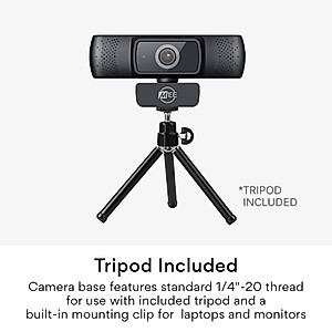 MEE audio 201W 1080p HD Webcam with Mini Tripod, Wide Angle Lens, Microphone, Autofocus, Low Light Correction for Zoom Video Calling; USB Streaming Web Camera for Computer PC Mac Laptop Desktop