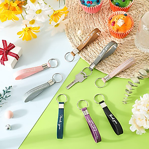 Hoteam 80 Pieces Thank You Gifts Bulk Inspirational Keychains Christmas Thanksgiving Gifts Silicone Motivational Quote Key Chains Employee Appreciation Gifts for Nurse Coworker Volunteer Teacher