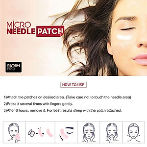 PATCH PRO Micro Eye Patch Hyaluronic Acid Fine Lines, Puffy Eyes, Forehead Lines Microneedle length 0.25mm Patches 4 Pairs