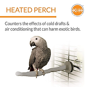 K&H Pet Products Thermo-Perch Heated Bird Perch Gray Small 1 X 10.5 Inches