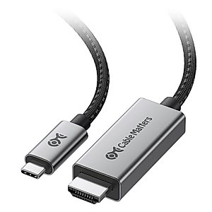 Cable Matters 48Gbps 8K USB C to HDMI 2.1 Cable 6 ft, Support 4K 240Hz and 8K 60Hz HDR - Thunderbolt 3, Thunderbolt 4, USB4 Compatible with iPhone 16/15 - Max Resolution on Any MacBook is 4K 60Hz