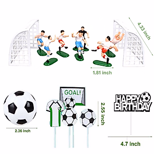Soccer Cake Topper,14pcs Soccer Players Toys Football Cake Topper Decorations Soccer Ball Soccer Player Cake Decorations For Soccer Party Theme DecorationsMen Boy Birthday Cupcake Topper…