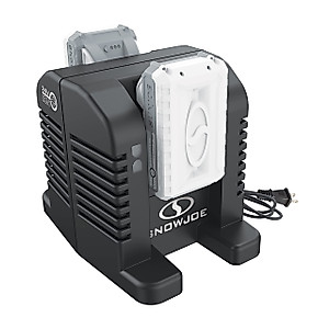 Snow Joe CERTIFIED AUTHENTIC 24VCHRG-HS-DPC 24V IONMAX Dual Port High Speed Charging Docking Station for 24VBAT Series Batteries, 260-Watt Input, 26-Volt Output