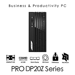 MSI PRO DP20ZA (MFF) Desktop, AMD Ryzen R7-5700G, Radeon Vega 7, 16GB Memory, 500GB SSD, WiFi 5, USB Type-C, Black, Windows 11 Home: 5M-223US