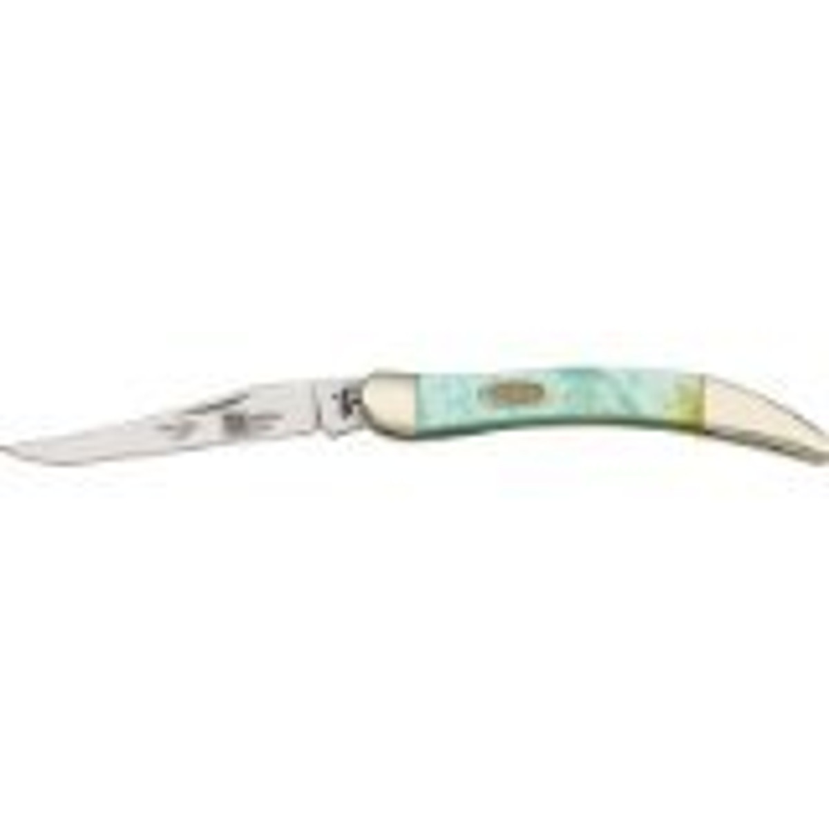 Case Cutlery 910096RB Case Rainbow Corelon Small Texas Toothpick Pocket Knife with Stainless Steel Blades in Green, Pink, Yellow, White Mixed Corelon