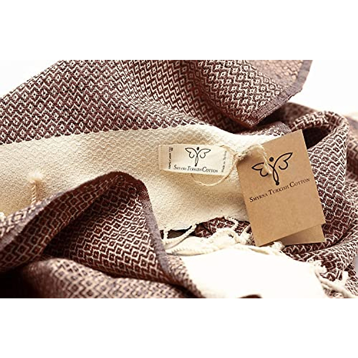 SMYRNA TURKISH COTTON Vintage Series Throw Blanket| 50 x 60 in 100% Cotton| Large Wearable Cozy Blanket |Made in Turkey|Machine Washable|Premium Luxury Bath Towel & Picnic Rug - Orange